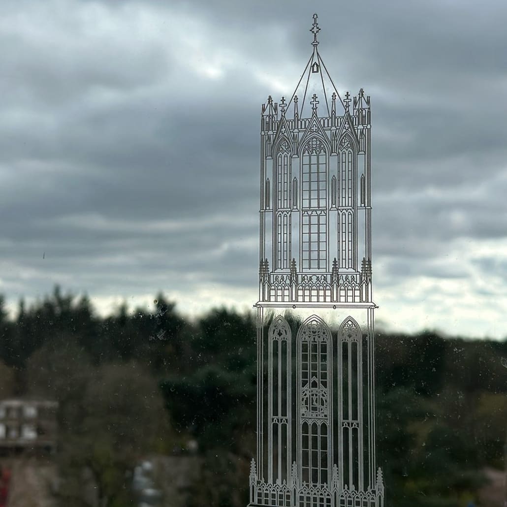 Domtoren – Utrecht 1:300 (37,2 cm hoog – 2 stuks) WIT – Uitzicht Op ...